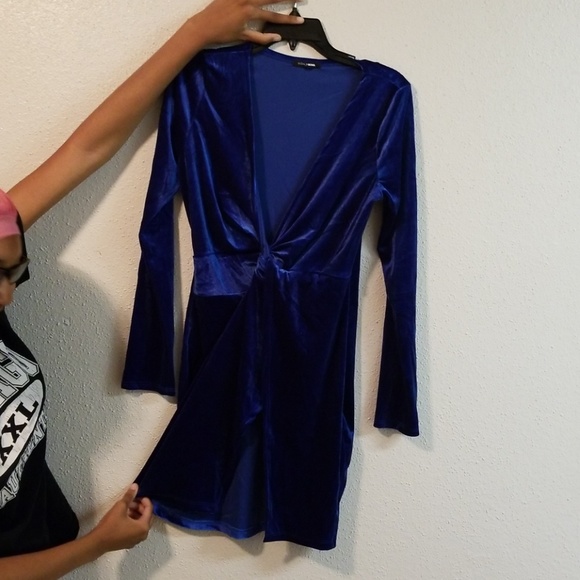 Dresses | Velvet Blue Dress | Poshmark